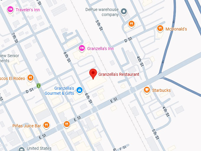 16. granzella's restaurant map