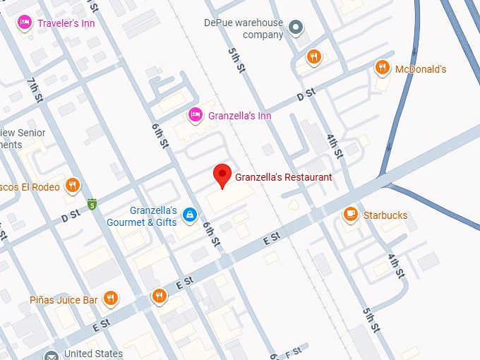 granzella's restaurant map