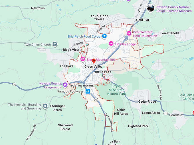 16. grass valley, ca map
