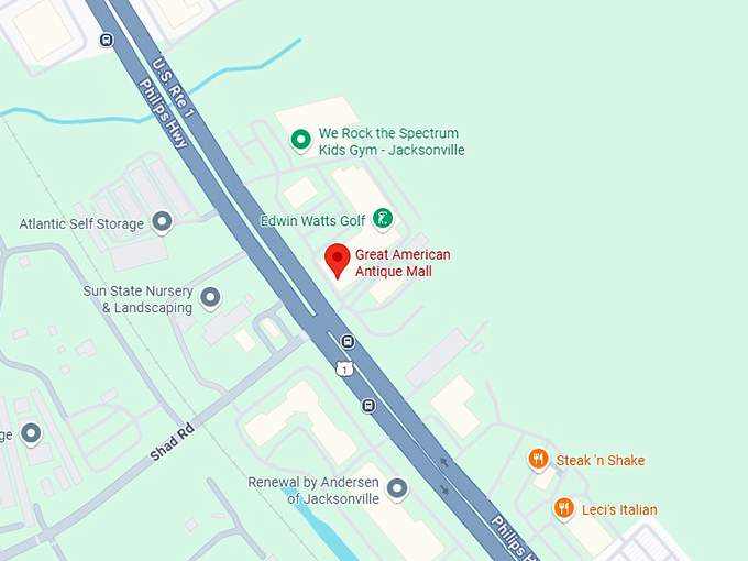 16. great american antique mall map