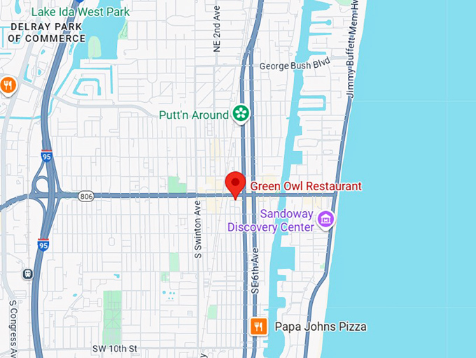 16. green owl restaurant map