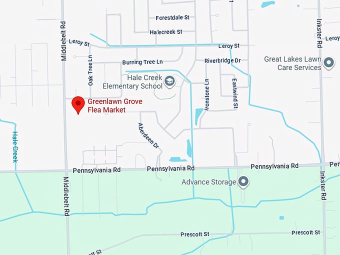 16. greenlawn grove flea market map