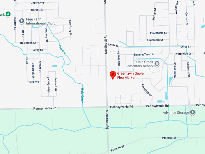 16. greenlawn grove flea market map