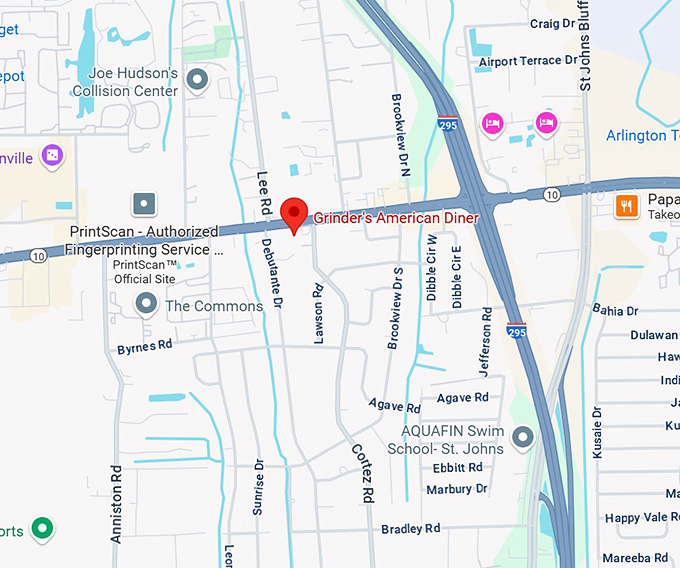 16. grinder's american diner map