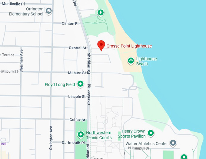 16. grosse point lighthouse map