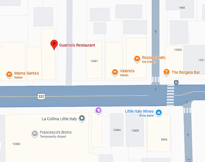 16. guarino's restaurant map