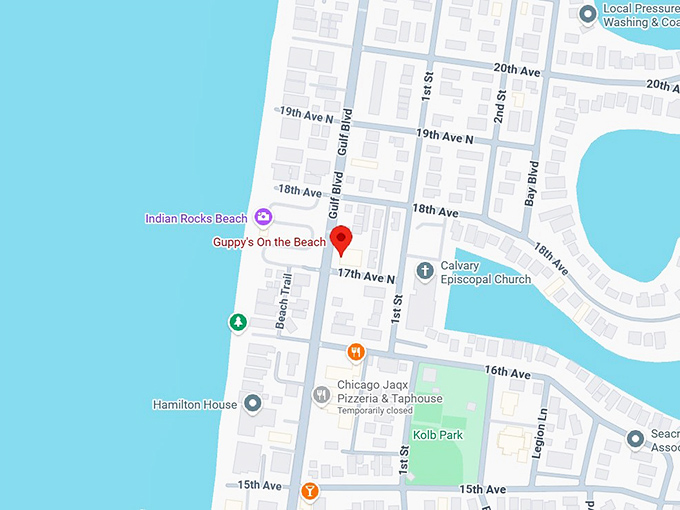 16. guppy's on the beach map