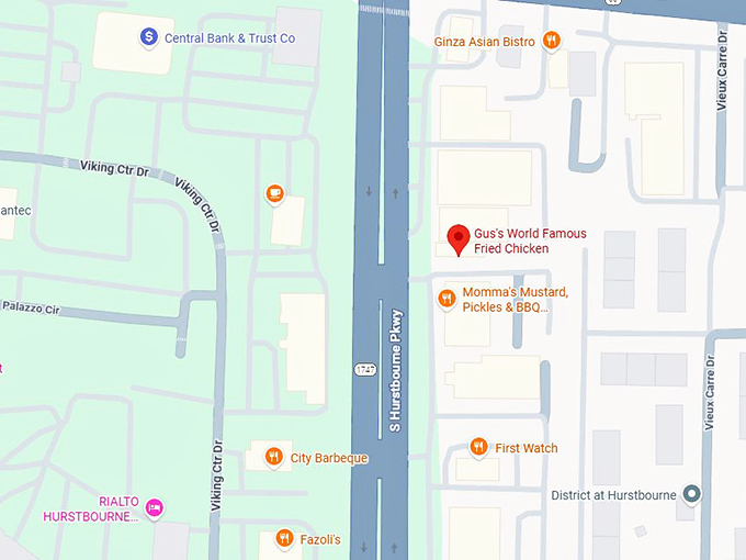 16. gus&rsquo;s world famous fried chicken map