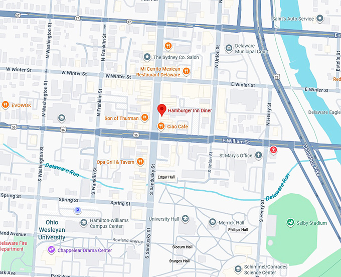 16. hamburger inn diner map