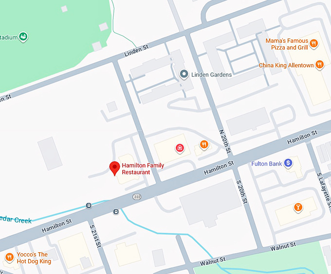 16. hamilton family restaurant map