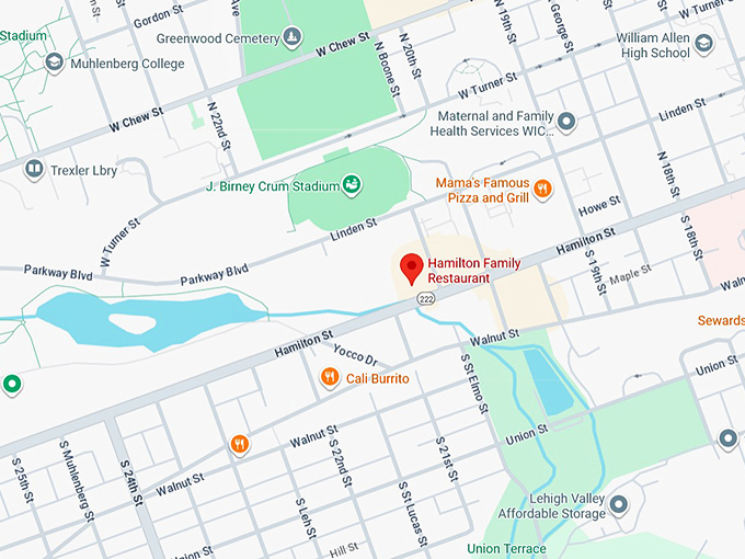 16. hamilton family restaurant map