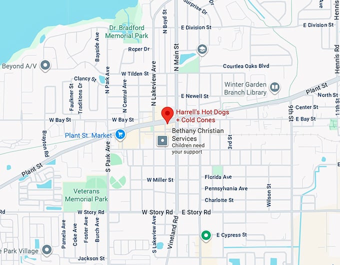 16. harrell's hot dogs + cold cones map