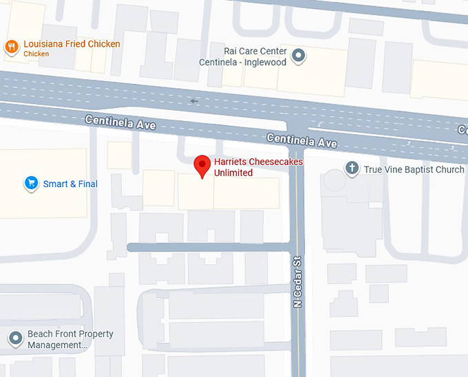 16. harriets cheesecakes unlimited map