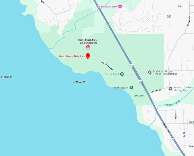 16. harris beach state park map