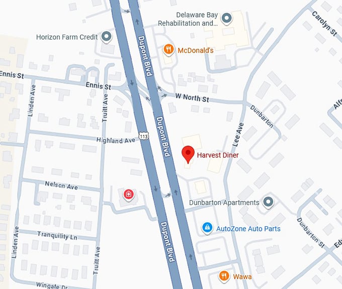 16. harvest diner map