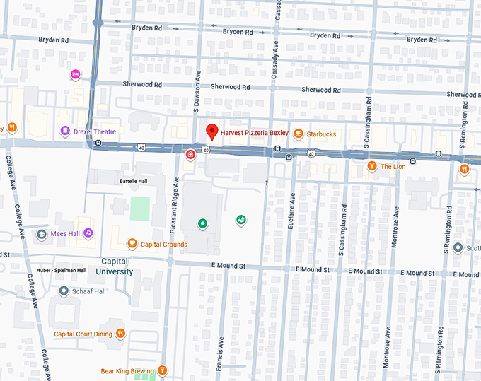 16. harvest pizzeria bexley map