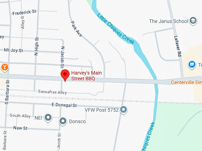 16. harvey's main street bbq map