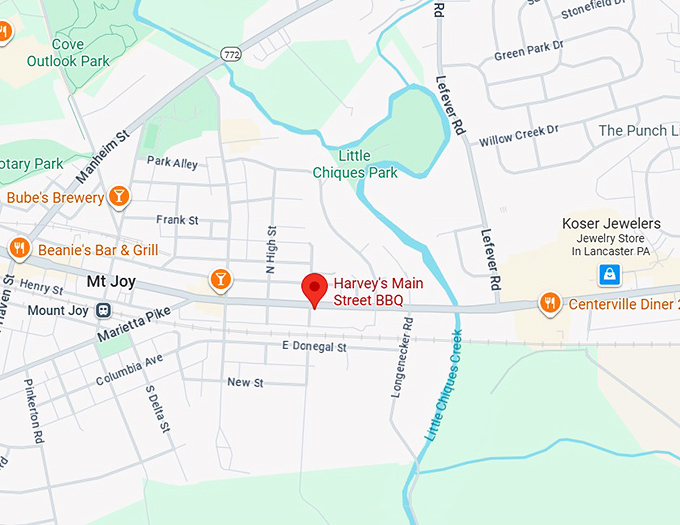 harvey’s main street bbq map