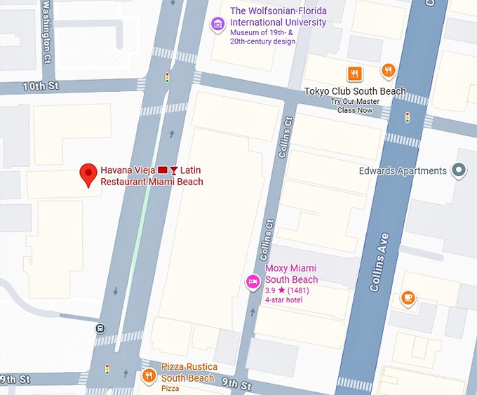 16. havana vieja latin restaurant miami beach map