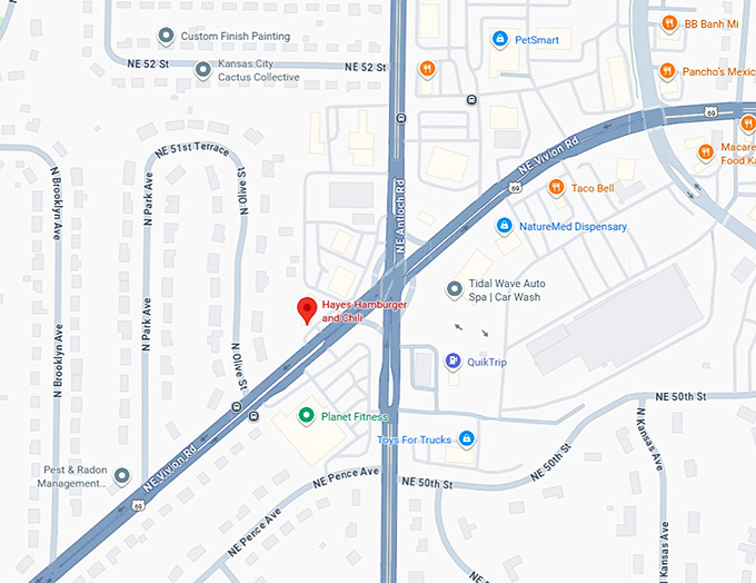 16. hayes hamburger and chili map