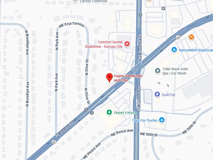 16. hayes hamburgers & chili map