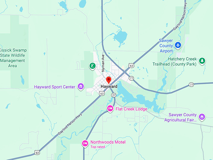 16. hayward wi map