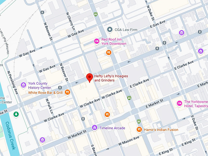 16. hefty lefty&rsquo;s hoagies & grinders map