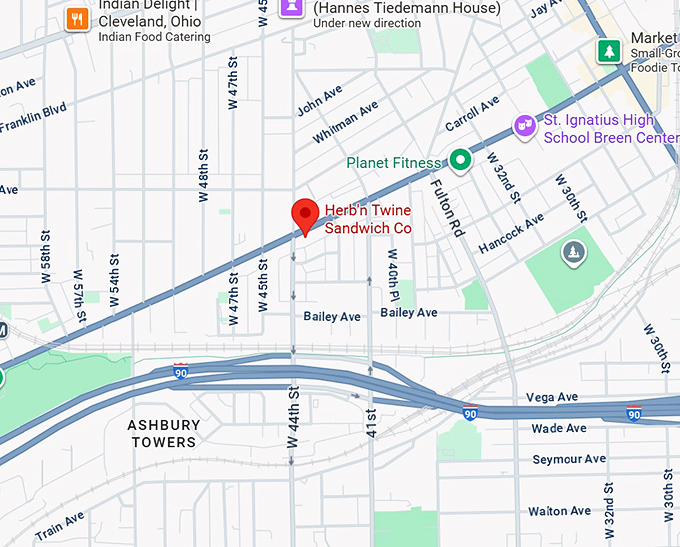 16. herb'n twine sandwich co. map