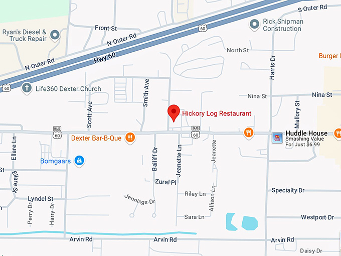 16. hickory log restaurant map
