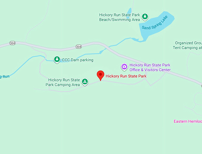 16. hickory run state park map