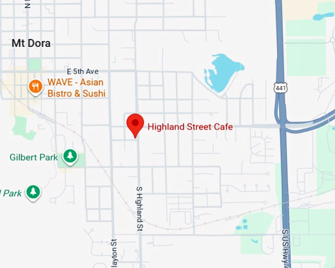 16. highland street cafe map