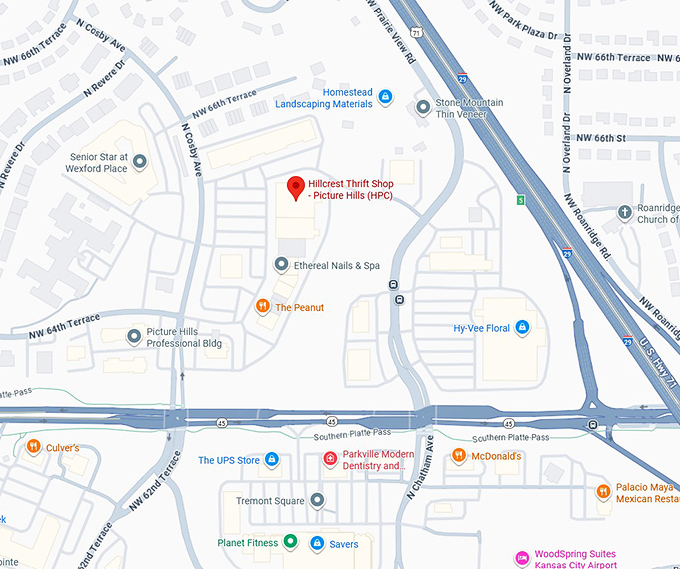 16. hillcrest thrift shop picture hills (hpc) (6501 n cosby ave) map