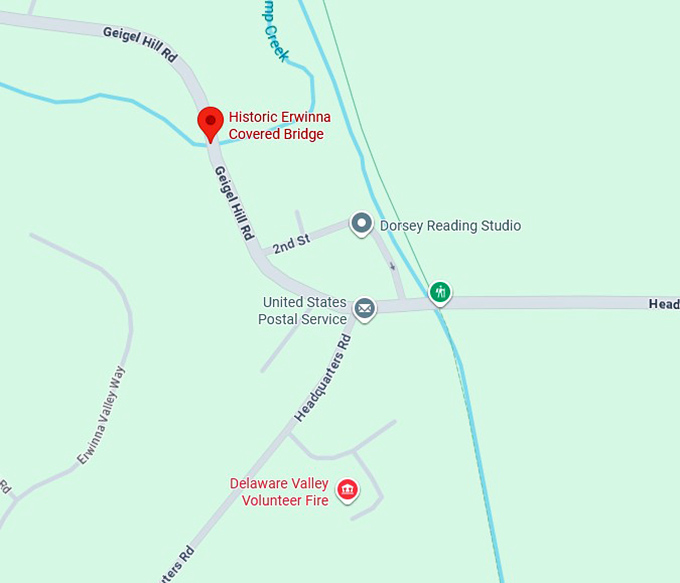 16. historic erwinna covered bridge map