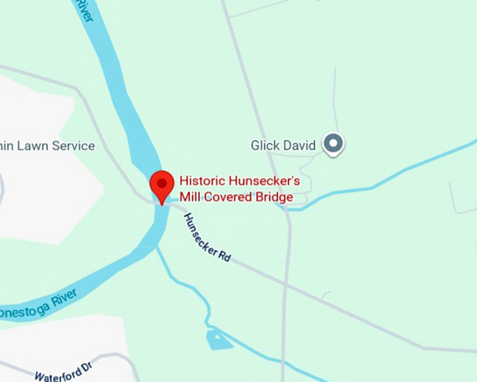 16. historic hunsecker's mill covered bridge map