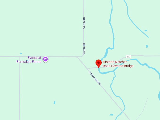 16. historic netcher road covered bridge map