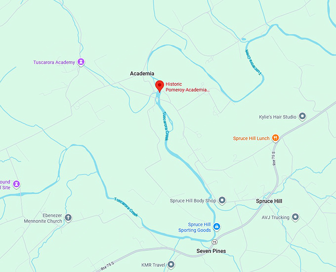 16. historic pomeroy academia covered bridge map