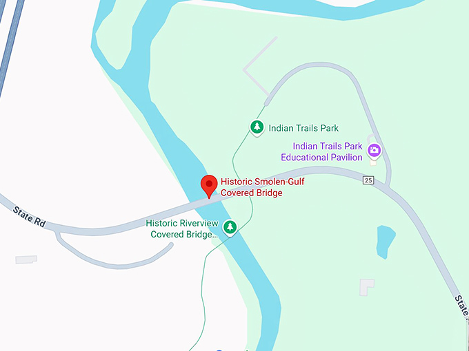 historic smolen gulf covered bridge map