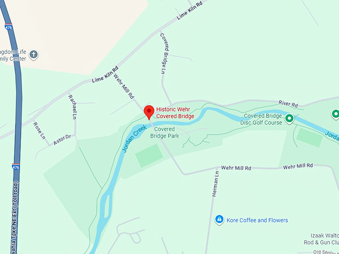 16. historic wehr covered bridge map
