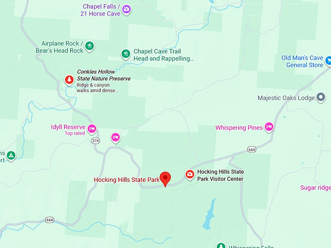 16. hocking hills scenic byway map