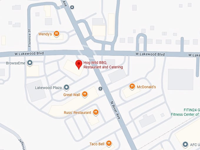 16. hog wild bbq, restaurant and catering map