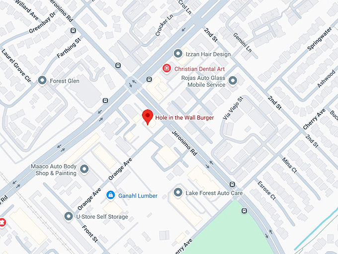 16. hole in the wall burger map