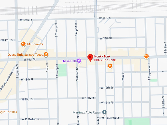 16. honky tonk bbq or the tonk map