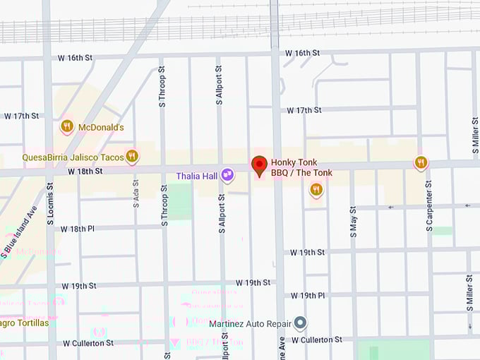 16. honky tonk bbq or the tonk map