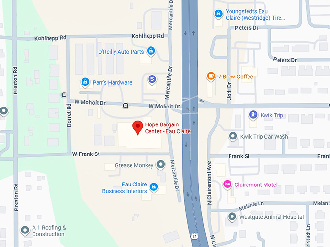 16. hope bargain center eau claire map