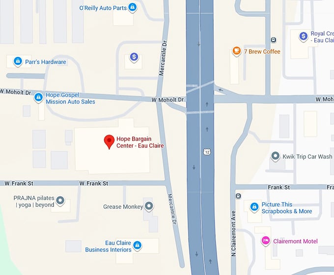 16. hope bargain center eau claire map