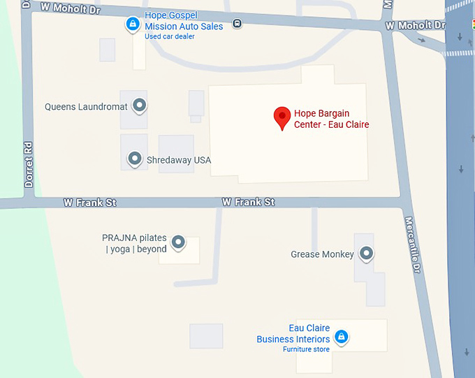 16. hope gospel mission bargain center map