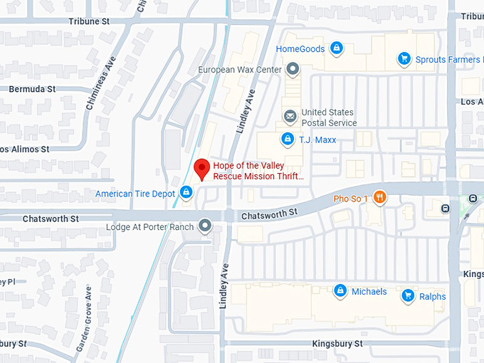 16. hope of the valley rescue mission thrift store map