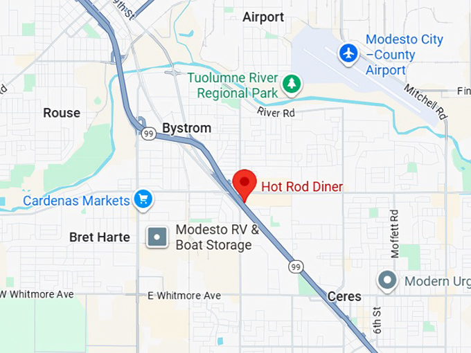 16. hot rod diner map