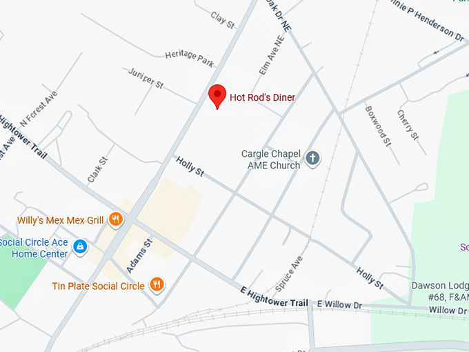 16. hot rod's diner map