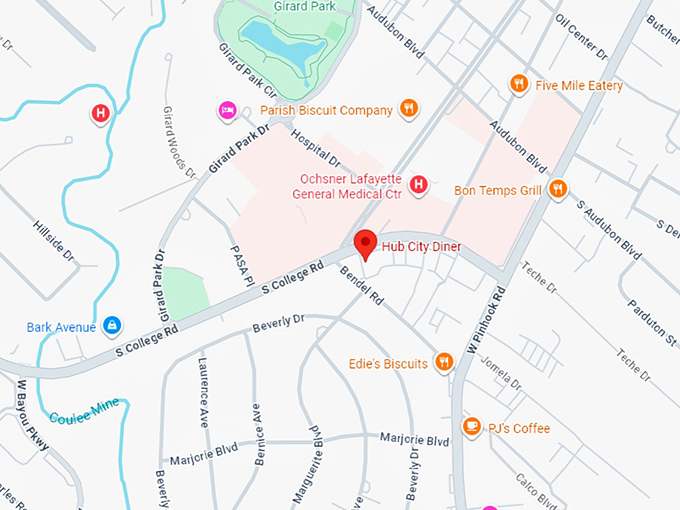 16. hub city diner map